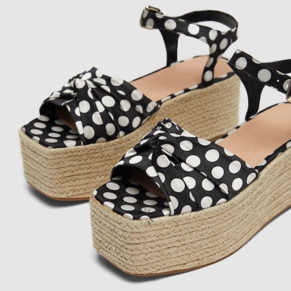 Zara | Shoes | Zara Platform Polka Dot Wedges | Poshmark